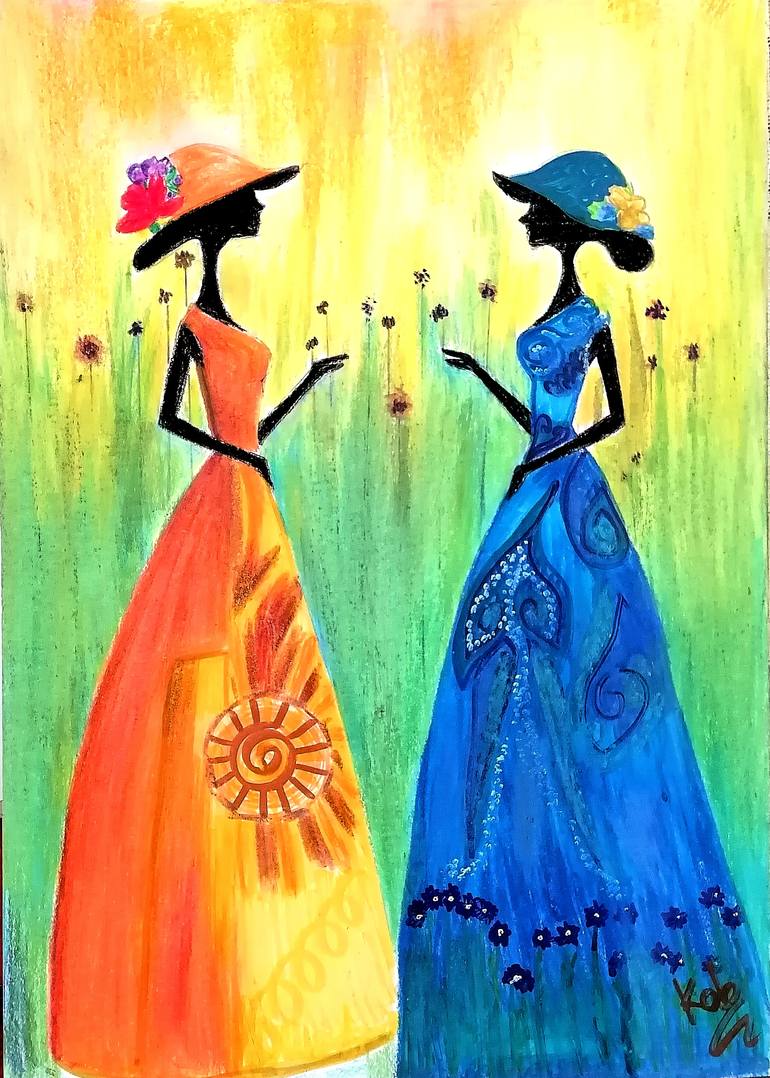 high society ladies Drawing by Wanida Rangcakanok | Saatchi Art
