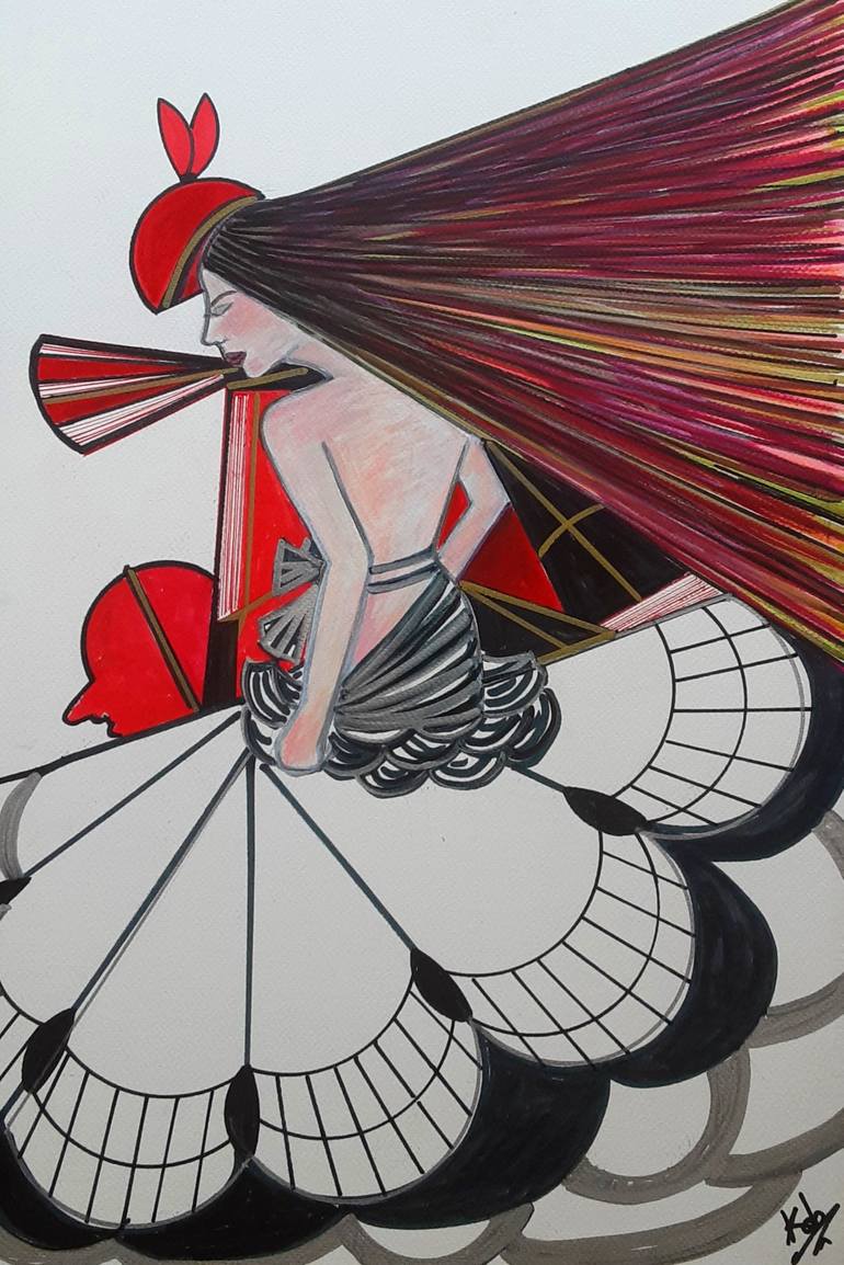 Cubist lady 2 Drawing by Wanida Rangcakanok | Saatchi Art