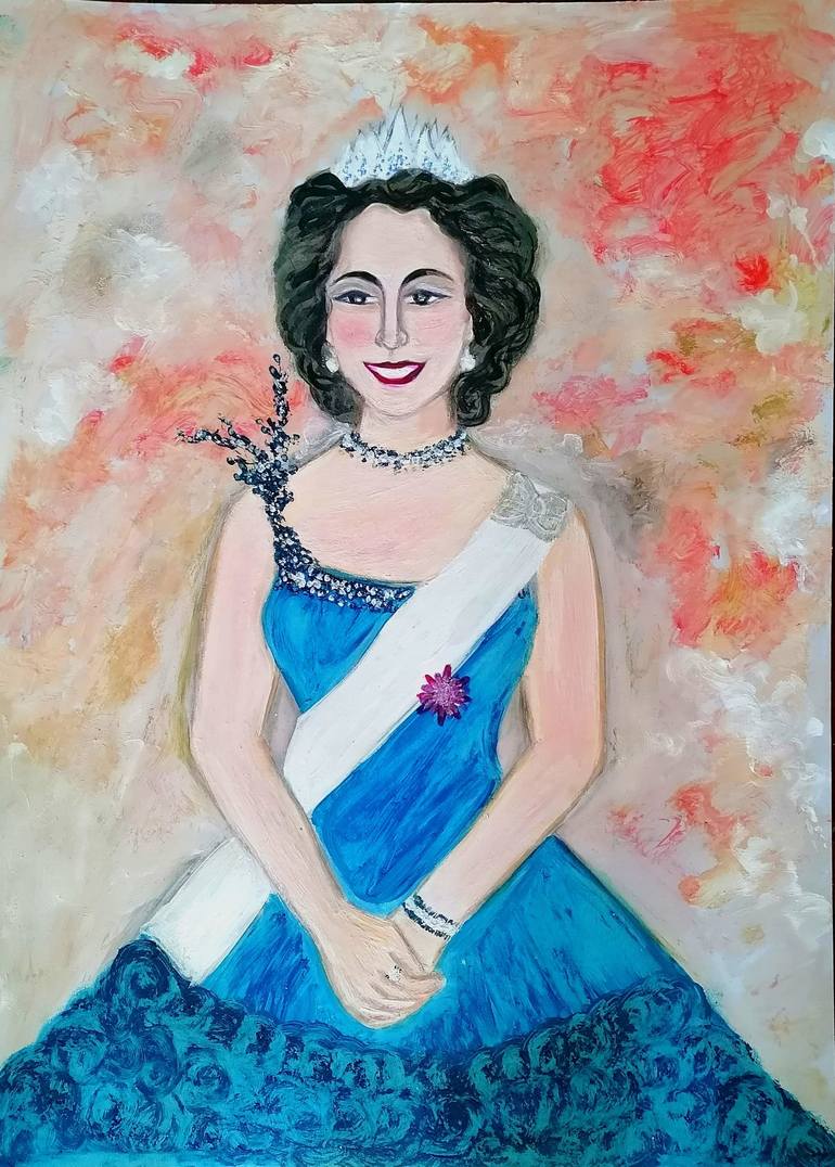 Queen Elizabeth Painting by Wanida Rangcakanok | Saatchi Art