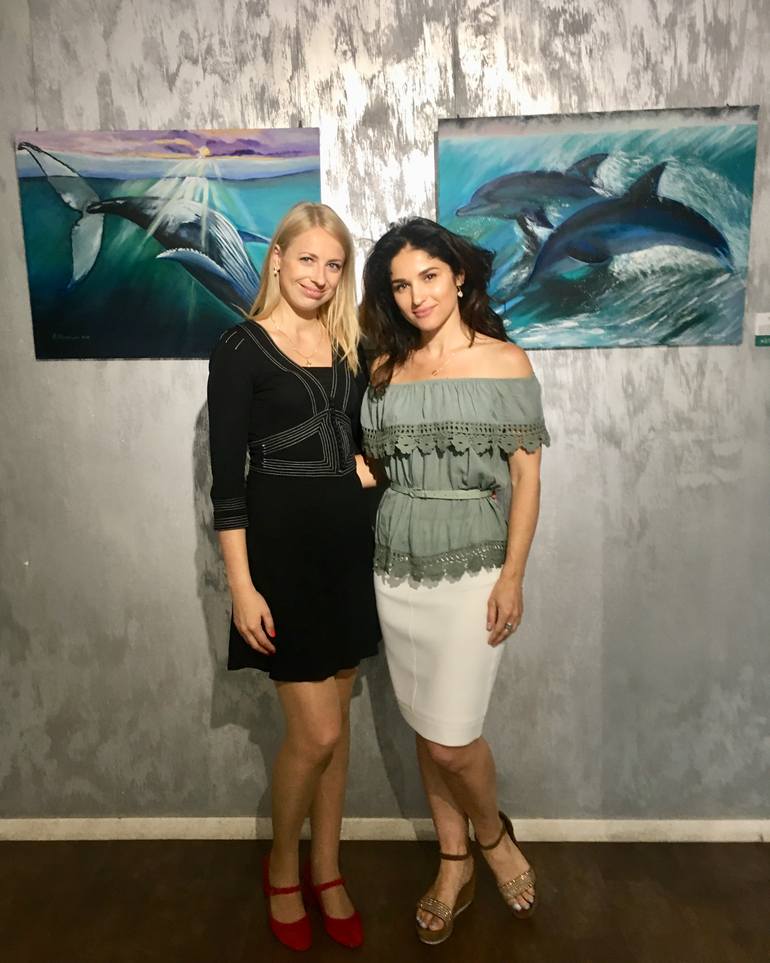 Dolphins, ocean, seascape interiors Painting by Anastasiya Kharchenko ...