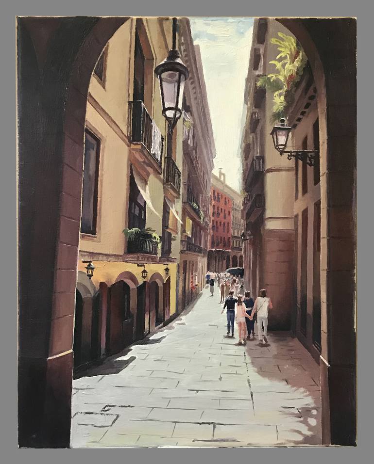 Sunny city Painting by Liubov Luba | Saatchi Art