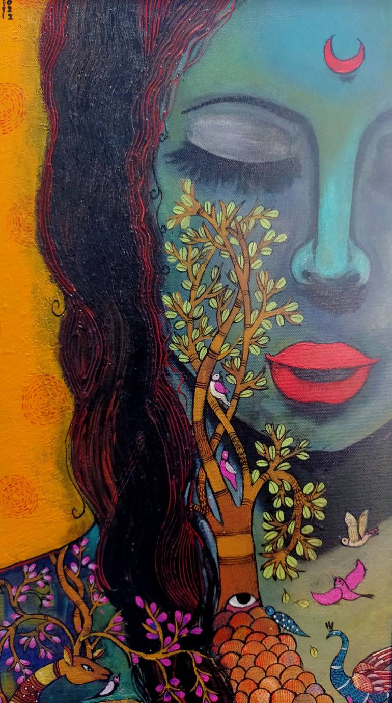 Beauty within me Painting by Sangita Fand kadam | Saatchi Art