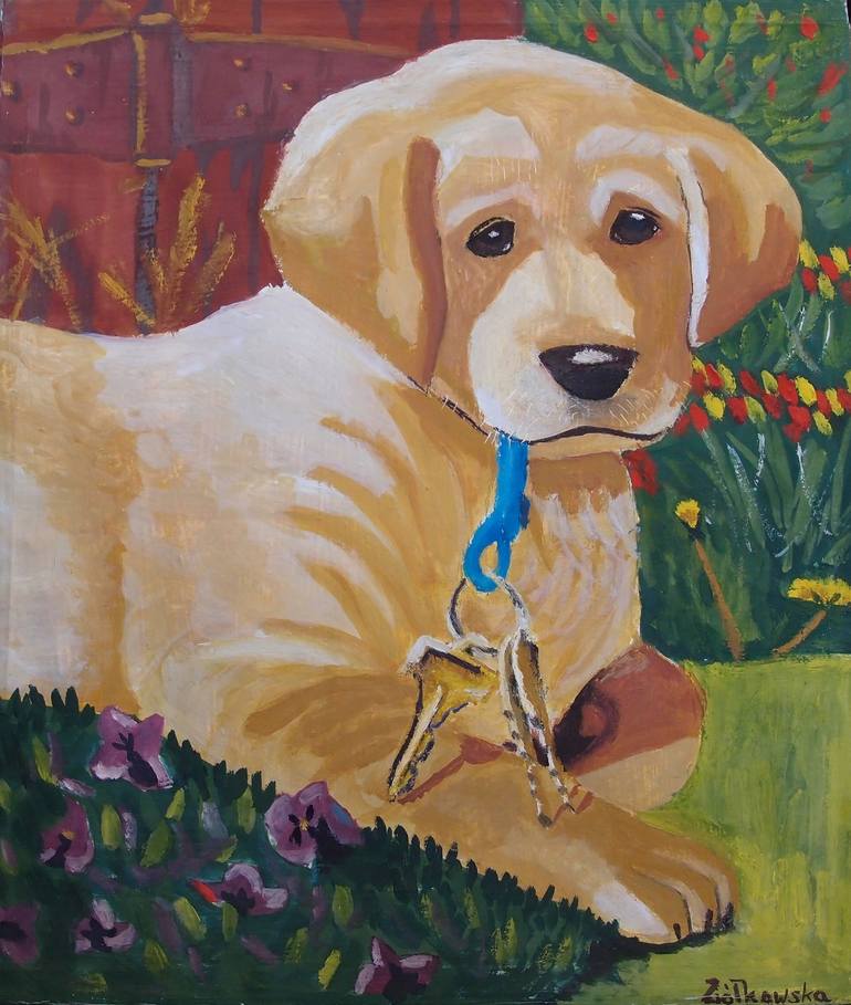 Lonley dog Painting by Monika Shemel | Saatchi Art