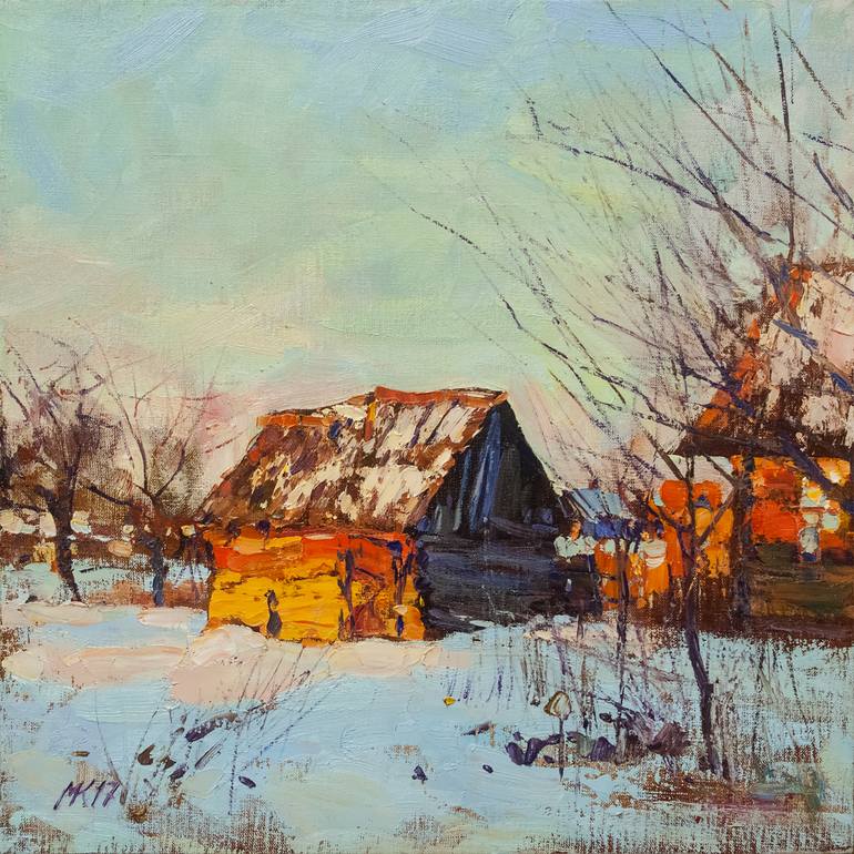 Barn. Painting by Mikhail Krot | Saatchi Art