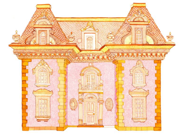 The Pink Embassy Drawing by Barbara Sherman | Saatchi Art