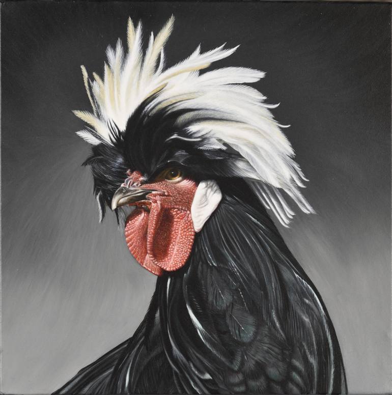 Dutch rooster Painting by Cesare Vignato | Saatchi Art