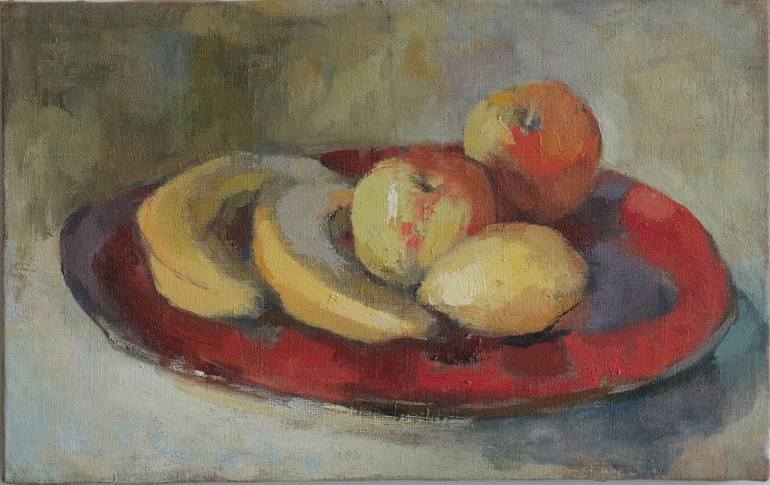 Fruit plate Painting by Dada Novikova | Saatchi Art