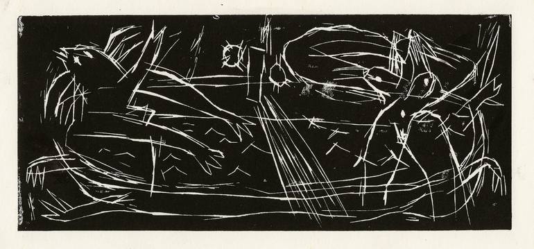 Elephant and Pin-Up Bathing Printmaking by Tore Bahnson | Saatchi Art