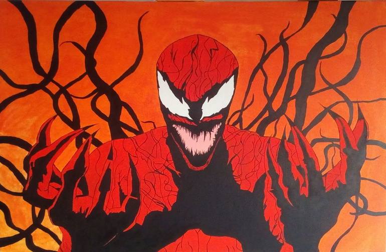 Carnage (Venom) painting Painting by Kenneth Baert | Saatchi Art