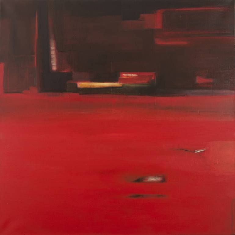 Red Town Painting by Eva Linder | Saatchi Art