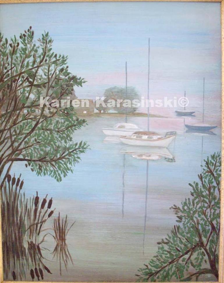Dawn Lake Burley Griffiths Painting by Caren Engelbrecht-Karasinski ...