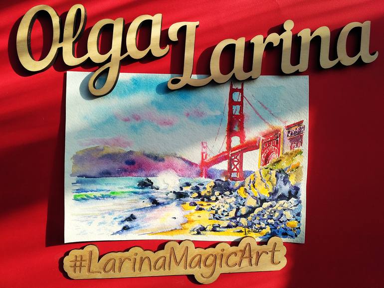The Golden Gate Bridge Painting by Olga Larina | Saatchi Art