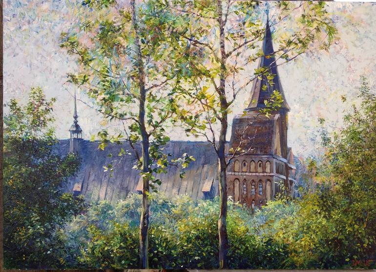View on the Königsberg Cathedral across the Pregel River Painting by ...