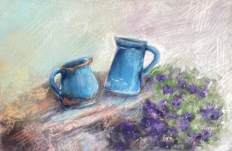 Silent Conversation Drawing by Ksenia Lutsenko | Saatchi Art
