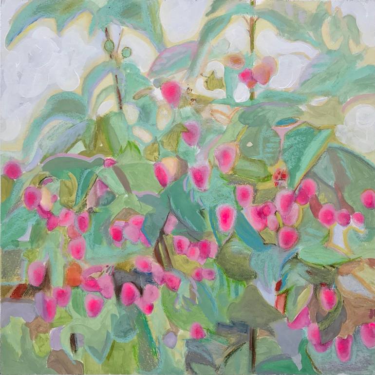 raspberry bush Painting by Valentyna Spanchak | Saatchi Art