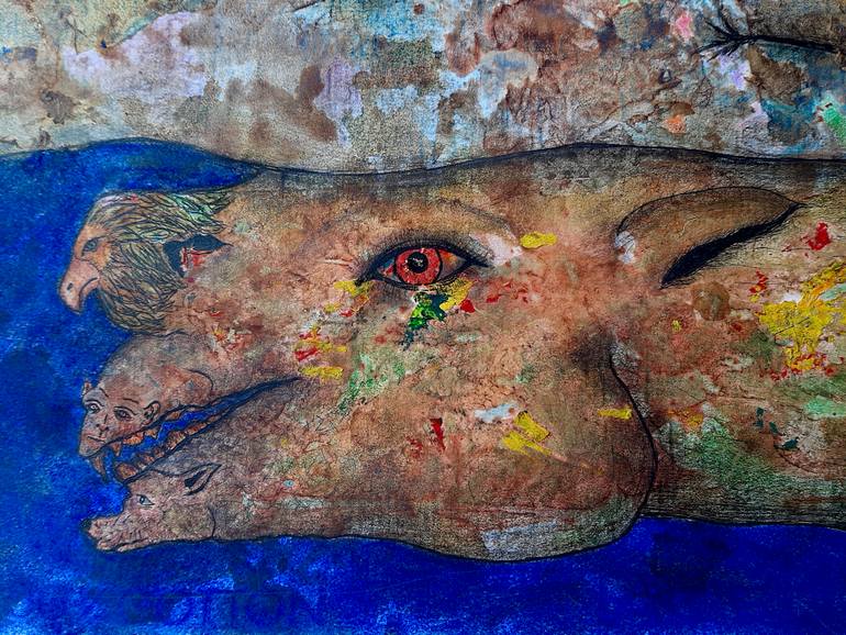 blue mythology Drawing by Ion Xiua | Saatchi Art