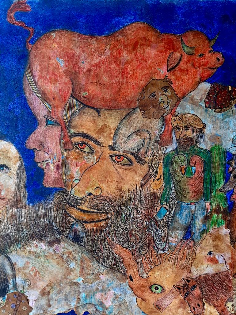 blue mythology Drawing by Ion Xiua | Saatchi Art