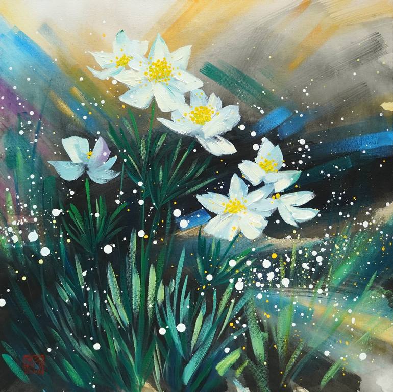 Choose To Bloom 2 Painting by Li Tellenbach-Guo | Saatchi Art