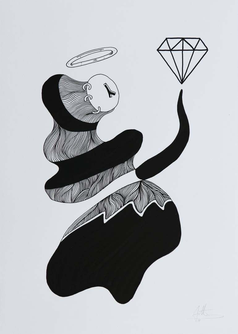 Greed Drawing by Jonathan Vaz | Saatchi Art