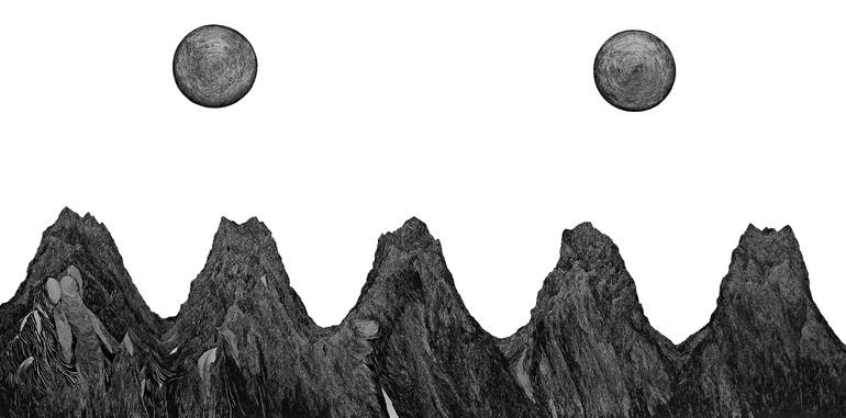 Two Moons Drawing by Mariah Lee | Saatchi Art
