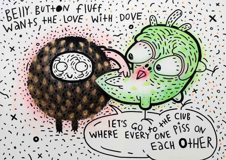 Belly button fluff Painting by Alexander Moldavanov | Saatchi Art