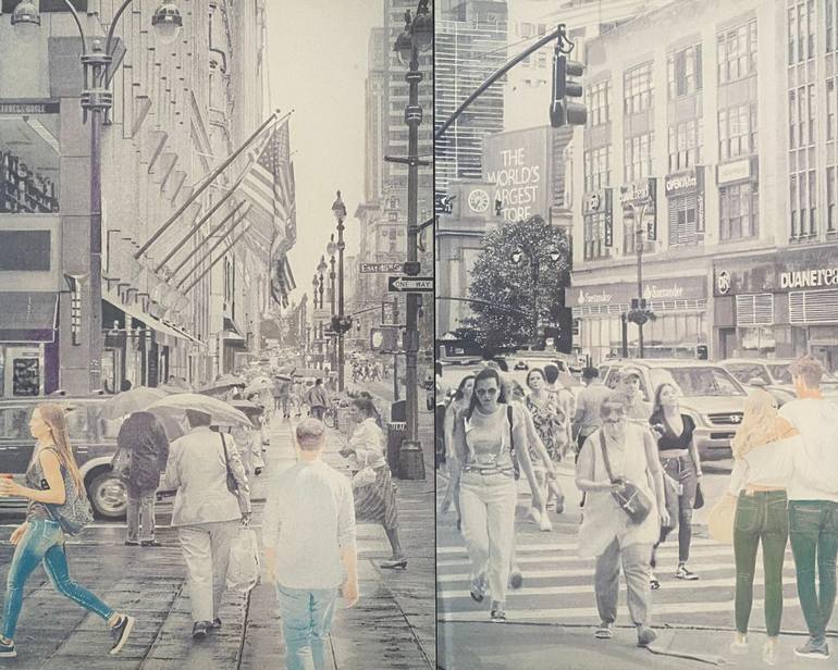 New Yorkers Drawing by Ayla Kaarin | Saatchi Art