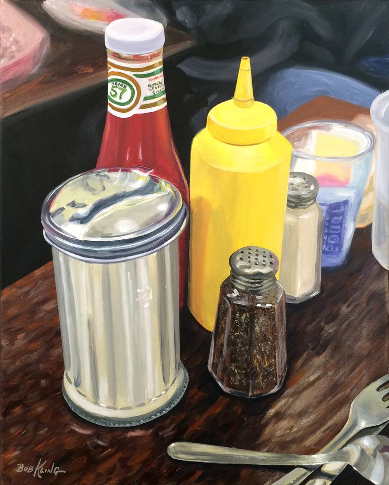 Condiments from Eisenberg's Deli, NYC Painting by Bob Kling | Saatchi Art