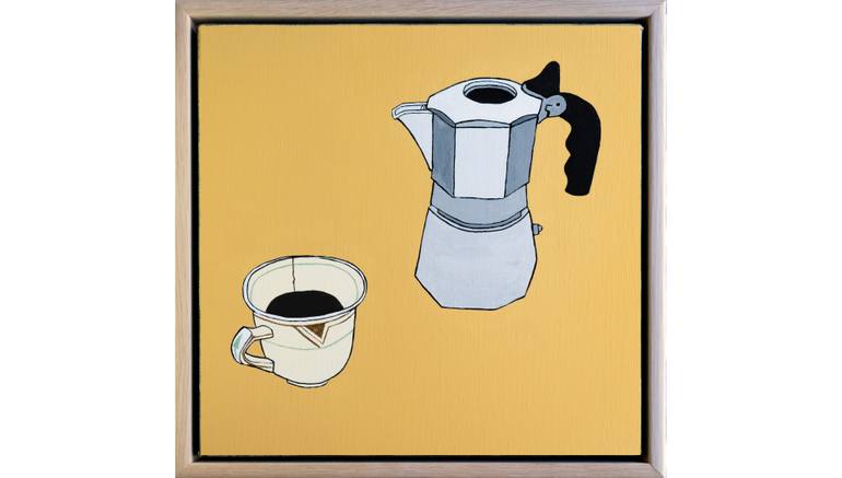 Morning Coffee with Alfred Meakin Painting by Steve Munro | Saatchi Art
