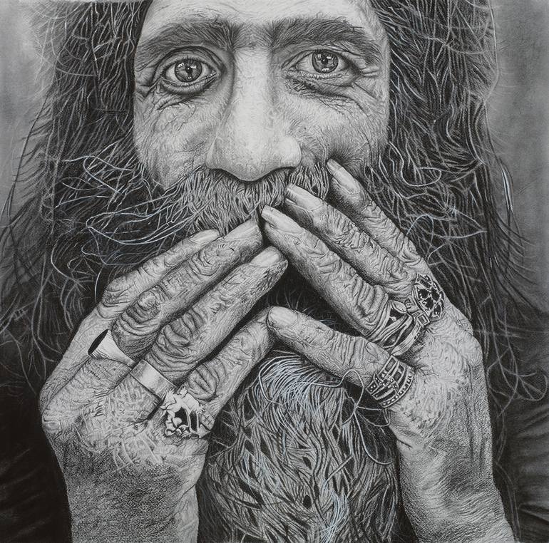 Shout in Silence Drawing by Arash Rahimi | Saatchi Art