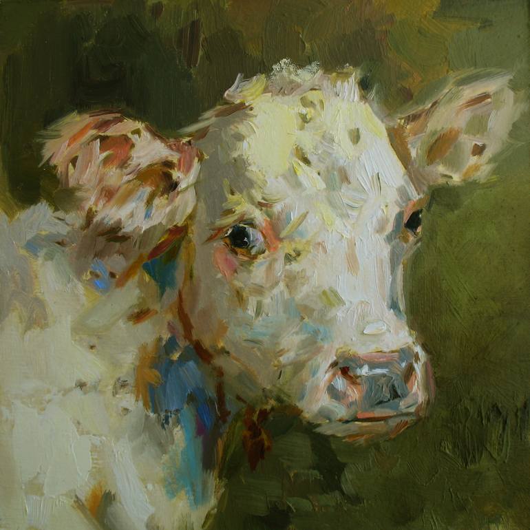 Albino calf Painting by David Beglaryan | Saatchi Art