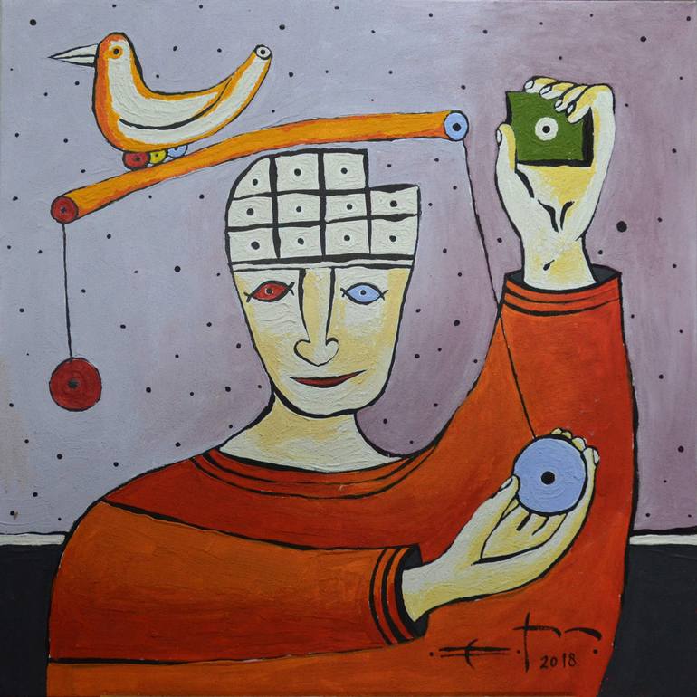 self portrait Painting by andrei katz | Saatchi Art