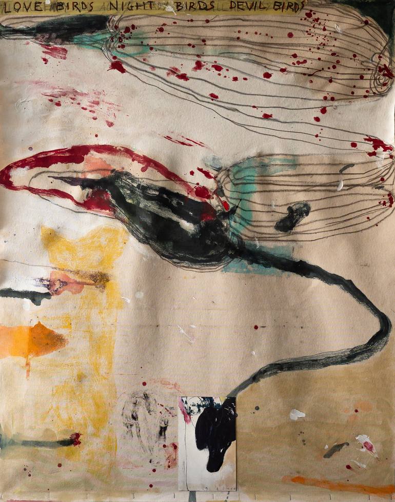 Love birds. Night birds. Devil birds Painting by Luigi Sommacal ...