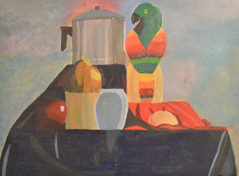 still life parrot Painting by Robyn Lane | Saatchi Art