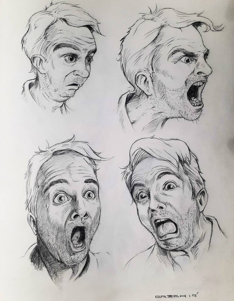 Caricature Study Drawing by Kerry Creech | Saatchi Art