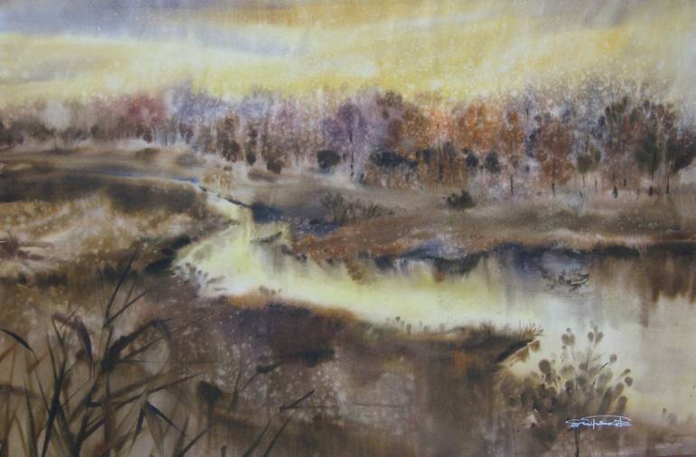 Yellow River Painting by Serhii Shcherbakov | Saatchi Art