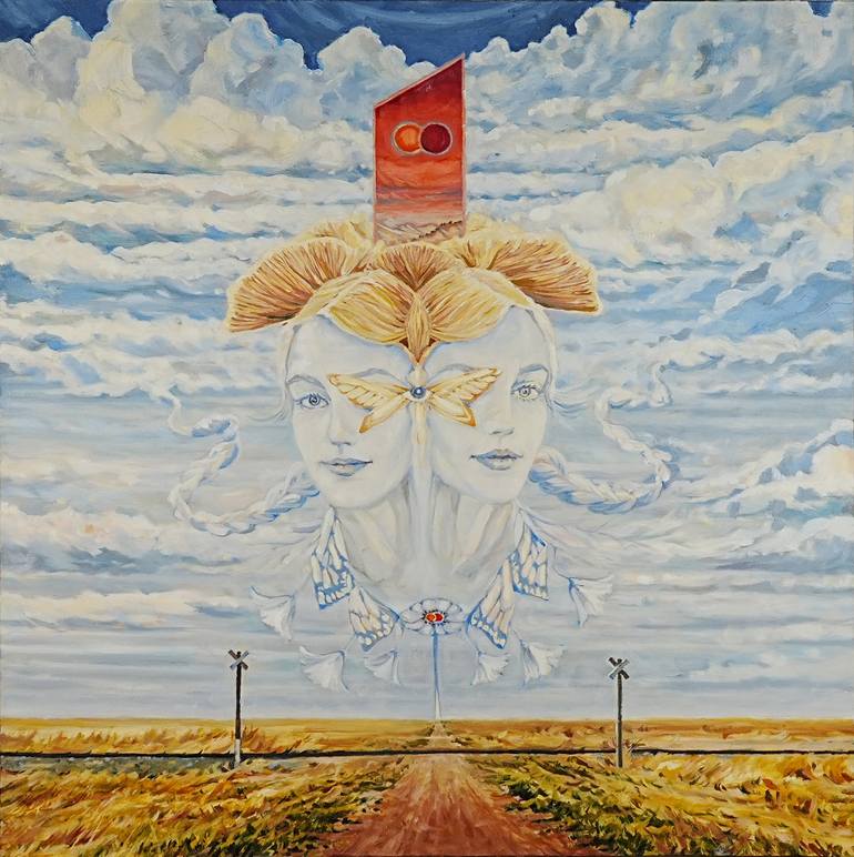 Red Dust Portal Painting by Charlotte Pollock | Saatchi Art