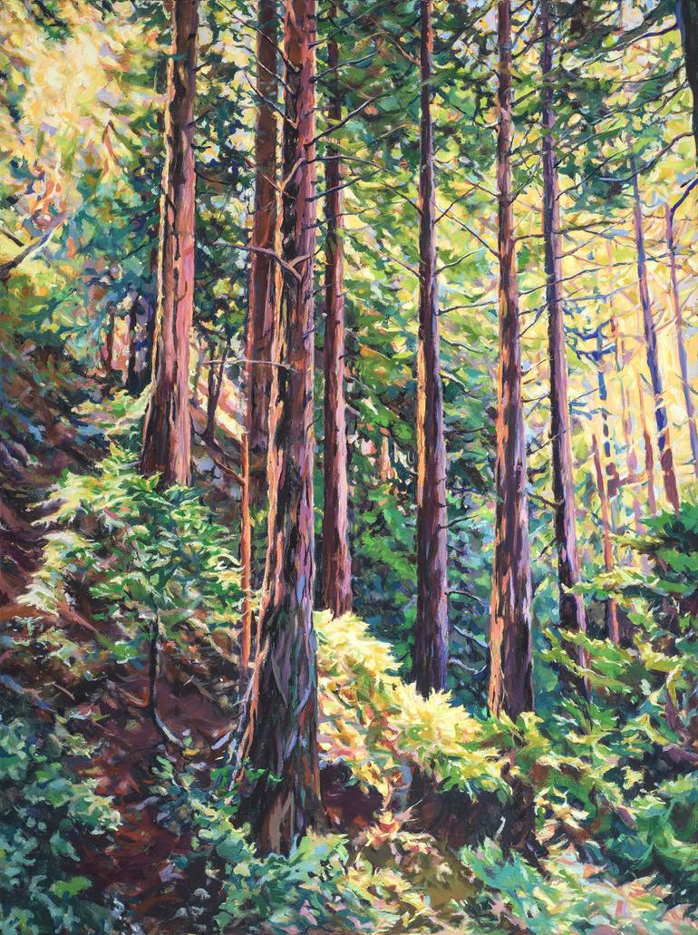 Redwood Cathedral Painting by Charlotte Pollock | Saatchi Art