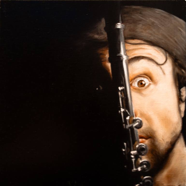 the flute player Painting by valeria rizzo | Saatchi Art