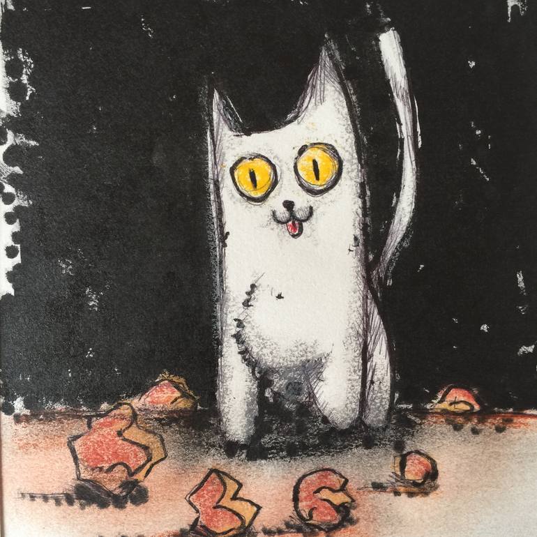 GATITO III Drawing by Gian Valdizan | Saatchi Art
