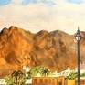Watercolor Painting “Mount Uhud”. Size: 14” x 22” Painting by Sadriddin ...