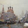 Taganskaya square Painting by Alexandr Prokopenko | Saatchi Art