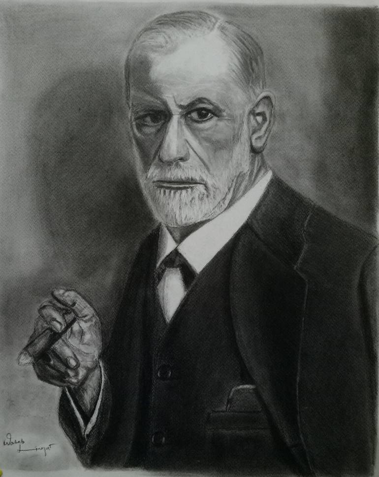 Sigmund Freud Drawing by Wahab Liaqat | Saatchi Art