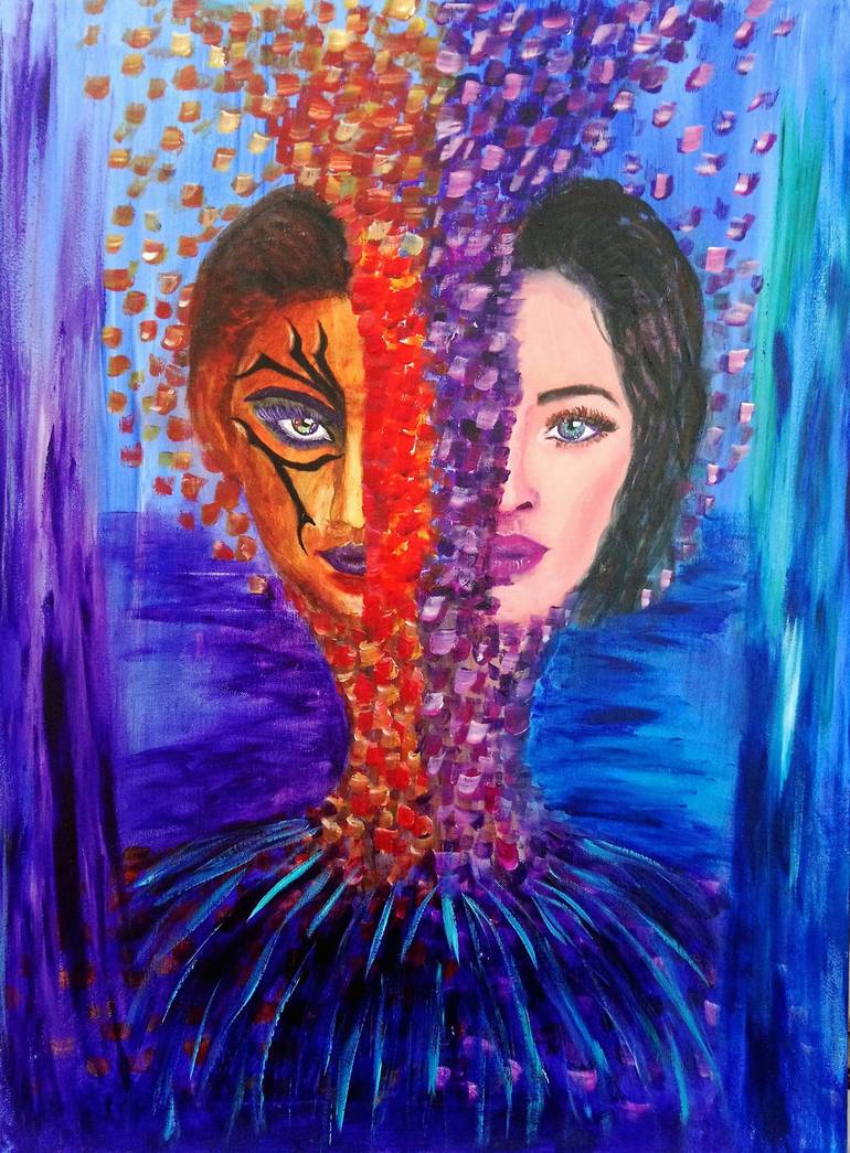 Woman Fierce and Gentle Painting by Eva Maria HUNT | Saatchi Art