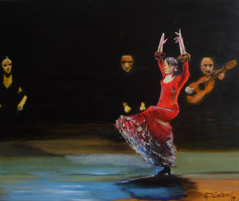 Bailaora (flamenco dancer) Painting by Hector Gonzalez | Saatchi Art