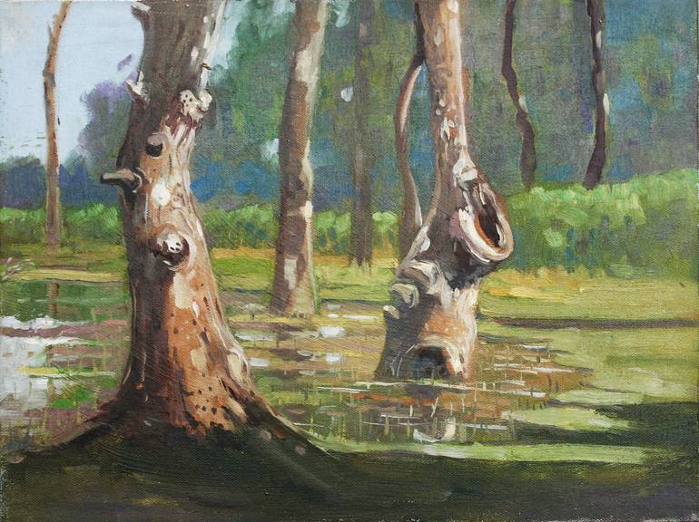 Batuli taal (Batuli Lake) Painting by Niroj Bade | Saatchi Art