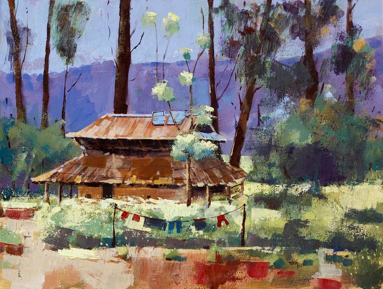 House from Bandarjhula Painting by Niroj Bade | Saatchi Art