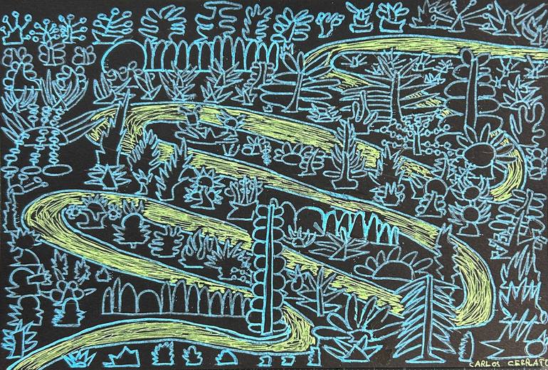 A Snake-Shaped River In A Jungle On Plant Cruzoxibok Drawing by Carlos ...