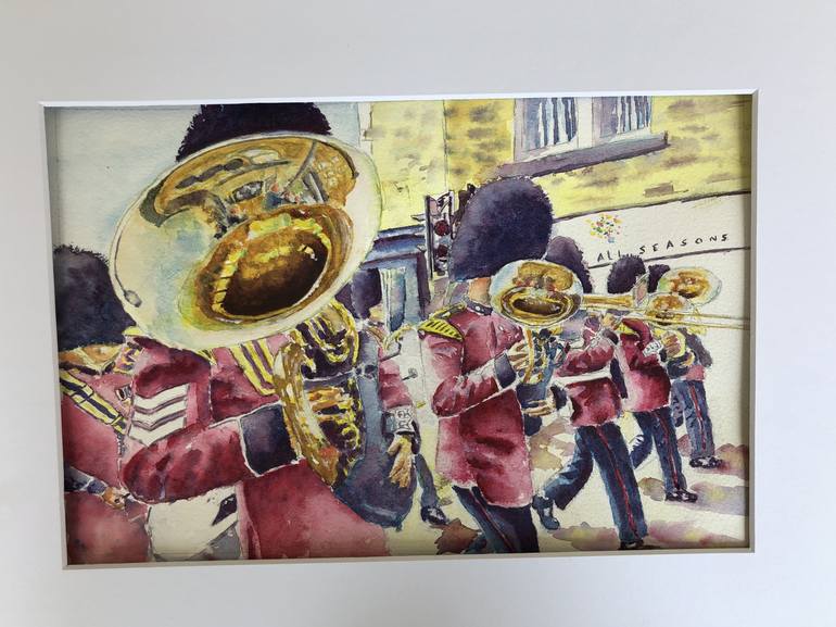 Up close with grenadier guards Painting by Mark Davis | Saatchi Art