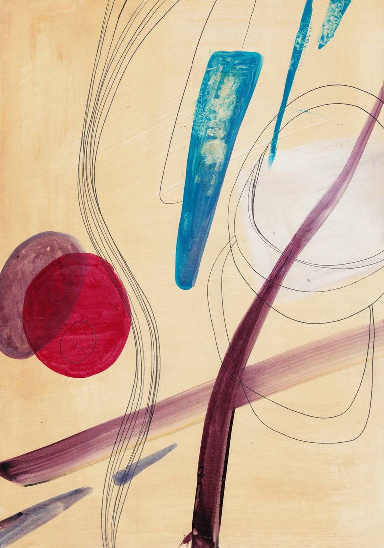Abstract #79F7 | simple shapes abstract painting Painting by Marco ...