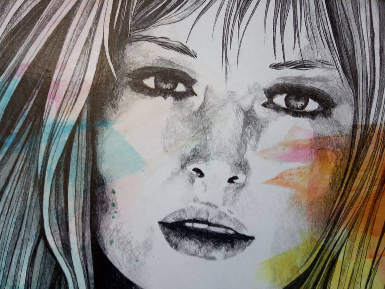 Monica (Tribute to Monica Vitti) Drawing by Marco Paludet | Saatchi Art